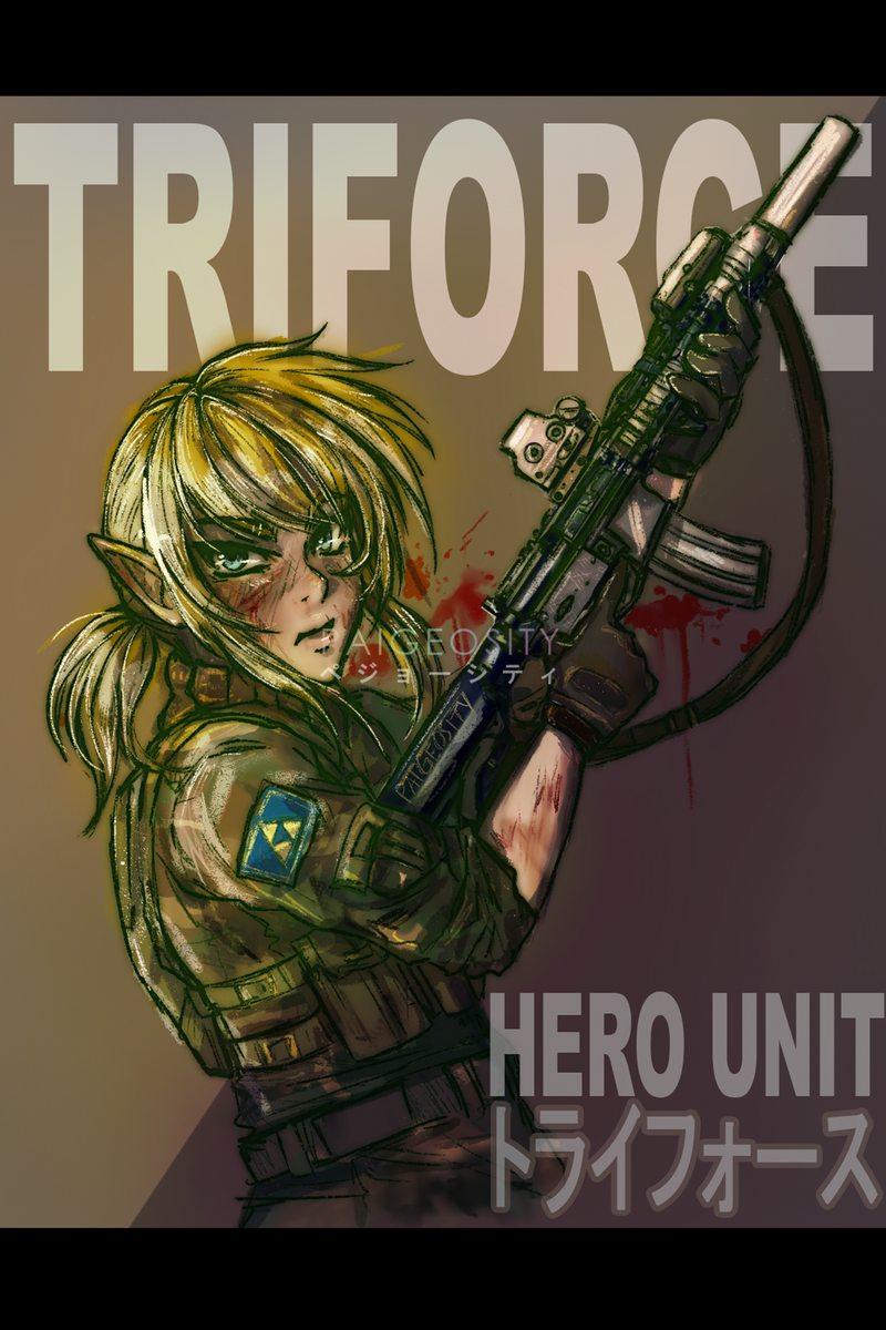 SIGNED PRINT 12"x8" Link Triforce Hero – Paigeosity