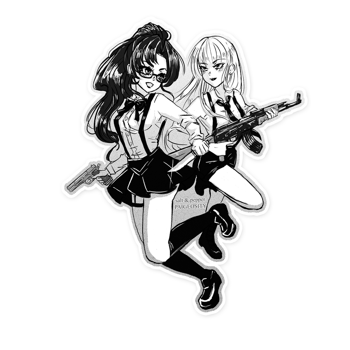 SALT & PEPPER Classic Comic Art Stickers – Paigeosity